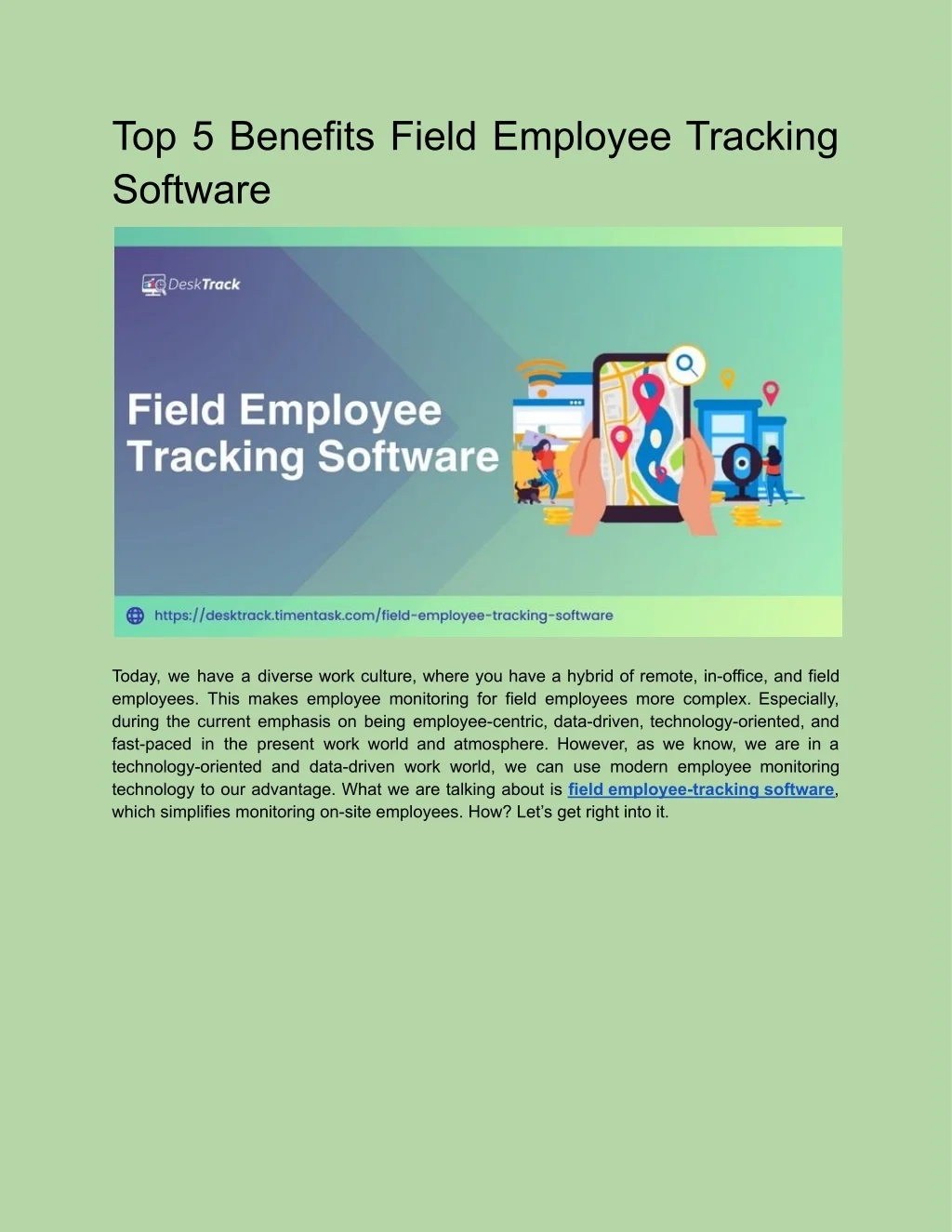 PPT - Top 5 Benefits of Implementing Field Employee Tracking Software ...