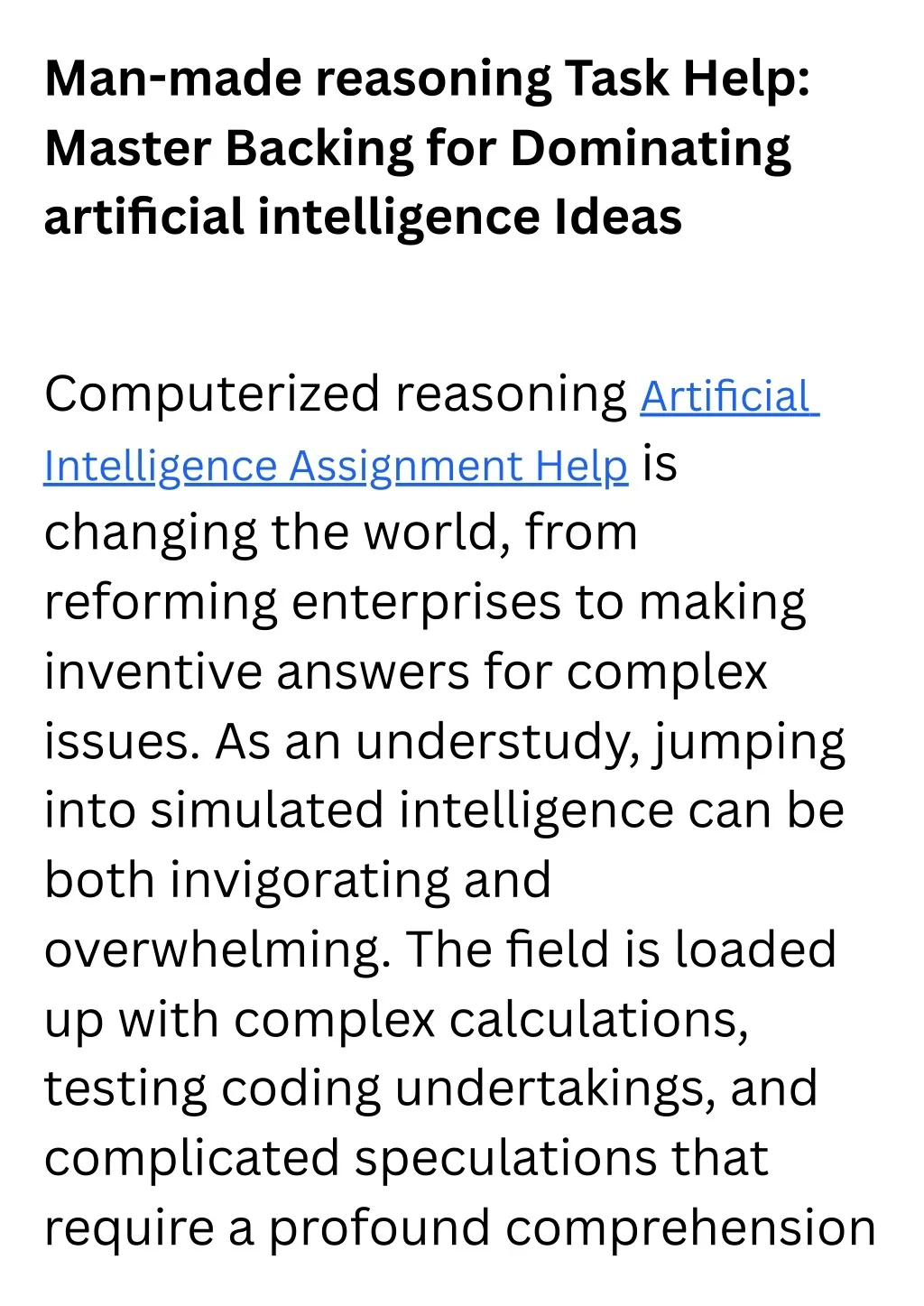 PPT - Man-made reasoning Task Help Master Backing for Dominating ...