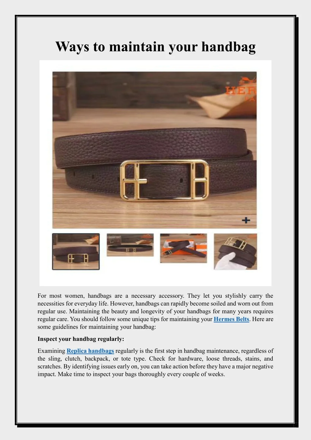 PPT - Ways to maintain your handbag PowerPoint Presentation, free ...