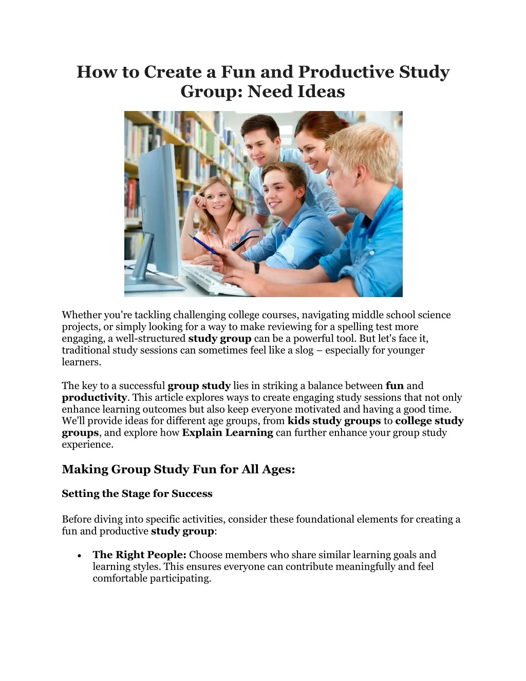 PPT - How to Create a Fun and Productive Study Group Need Ideas ...