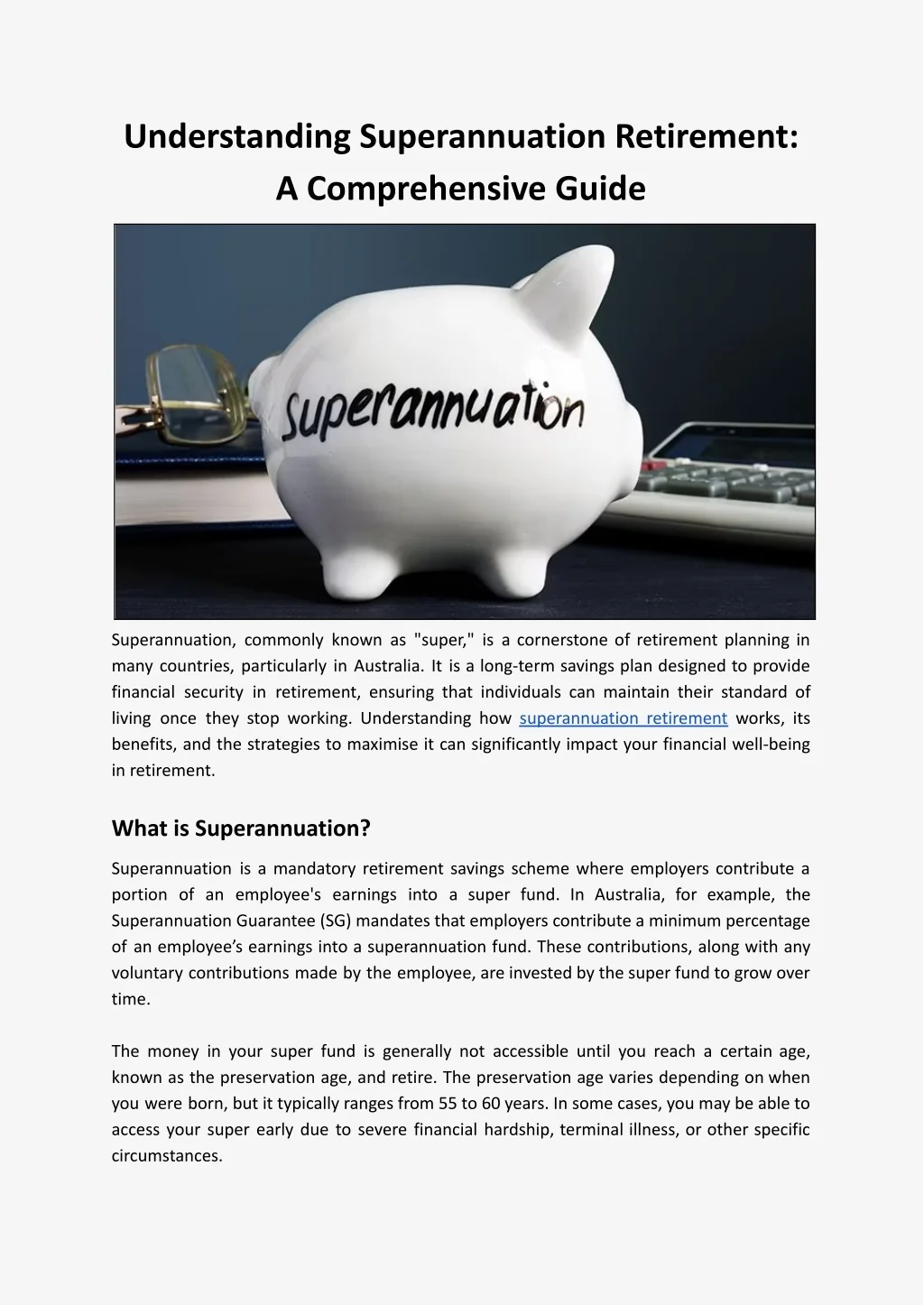 PPT - Understanding Superannuation Retirement: A Comprehensive Guide PowerPoint Presentation ...