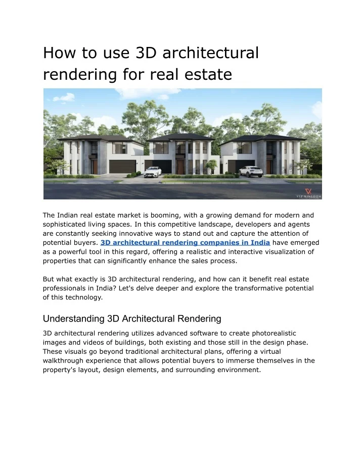 PPT - How to use 3D architectural rendering for real estate PowerPoint ...