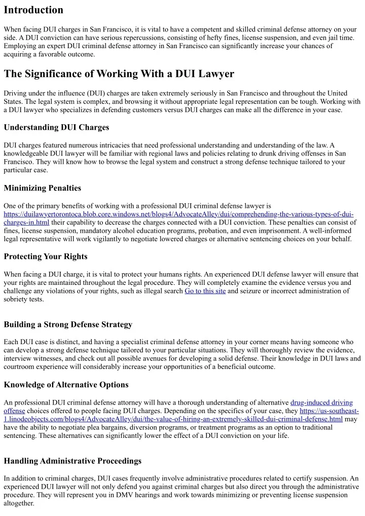 PPT - The Benefits of Employing a Professional DUI Criminal Defense ...