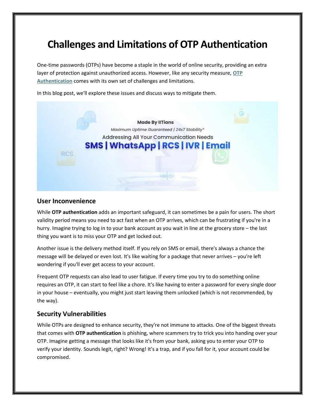 PPT - Challenges and Limitations of OTP Authentication PowerPoint ...