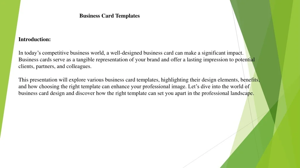 PPT - Business Card Templates PowerPoint Presentation, free download ...