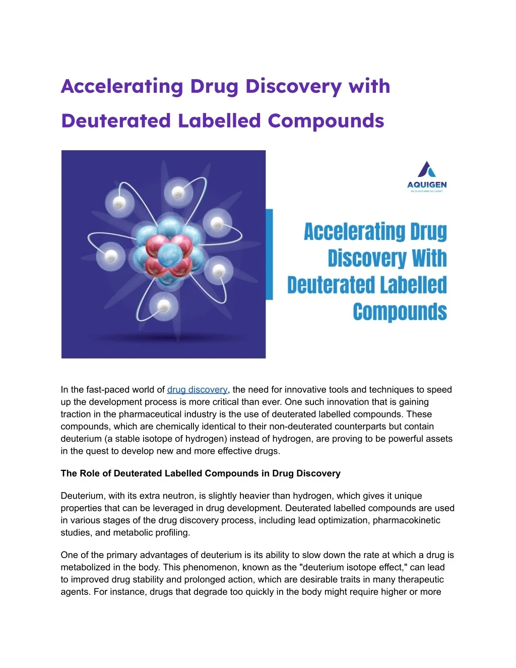 PPT - Accelerating Drug Discovery with Deuterated Labelled Compounds PowerPoint Presentation ...