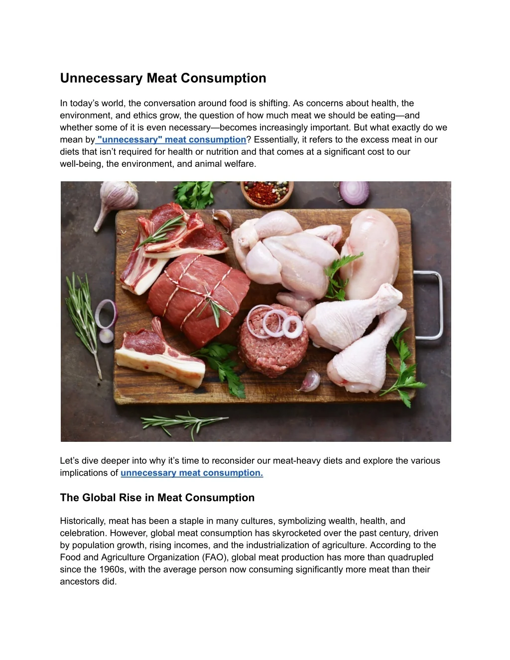 PPT - Unnecessary Meat Consumption PowerPoint Presentation, free ...