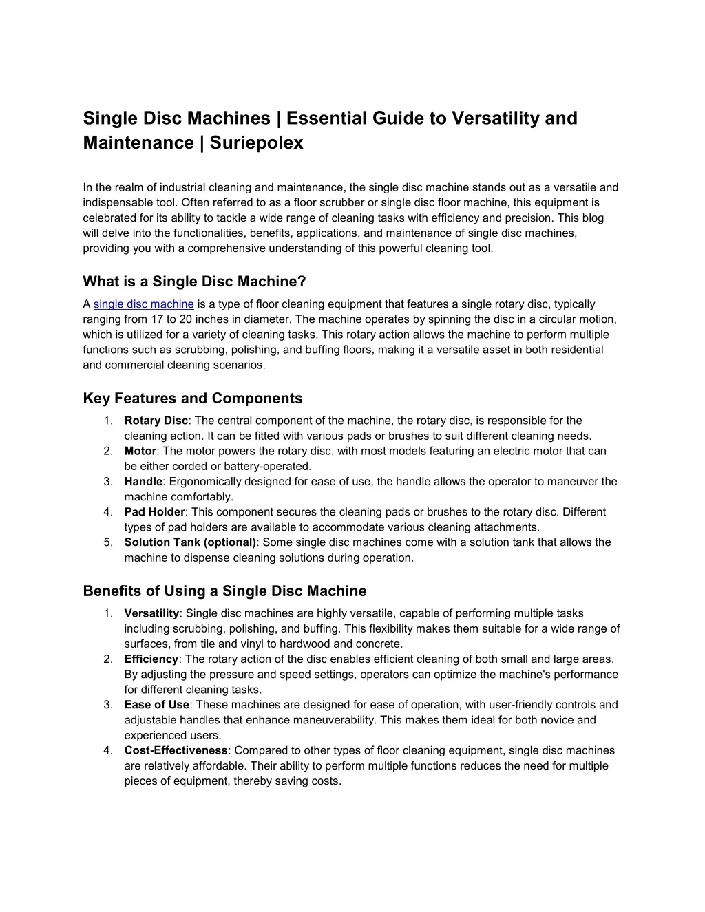 PPT - Single Disc Machines | Essential Guide to Versatility and ...