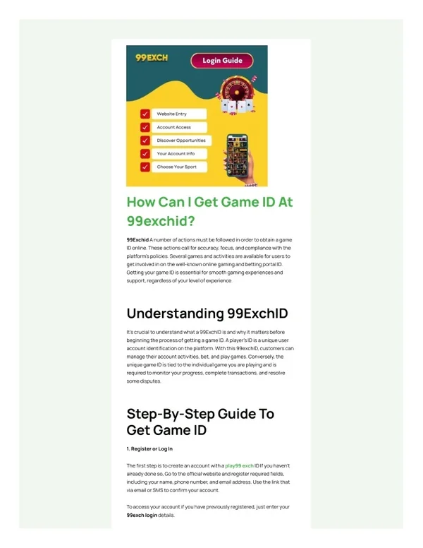 PPT - How can I get game ID at 99exchid? PowerPoint Presentation, free ...