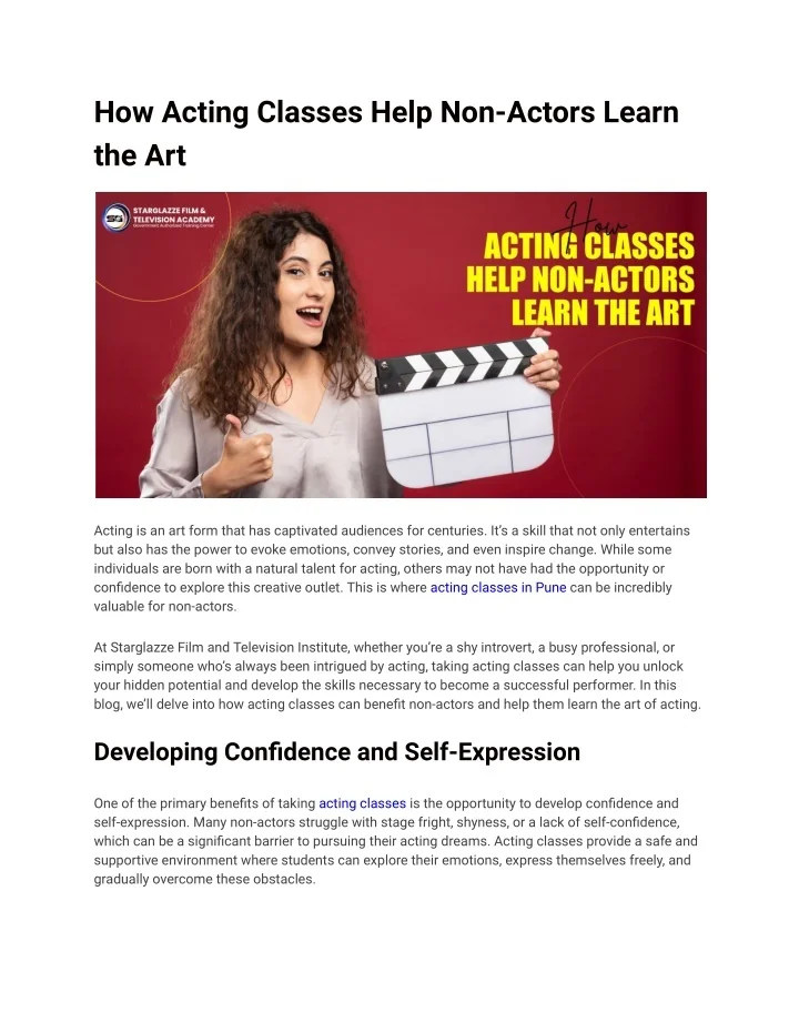 PPT - How Acting Classes Help Non-Actors Learn the Art PowerPoint ...