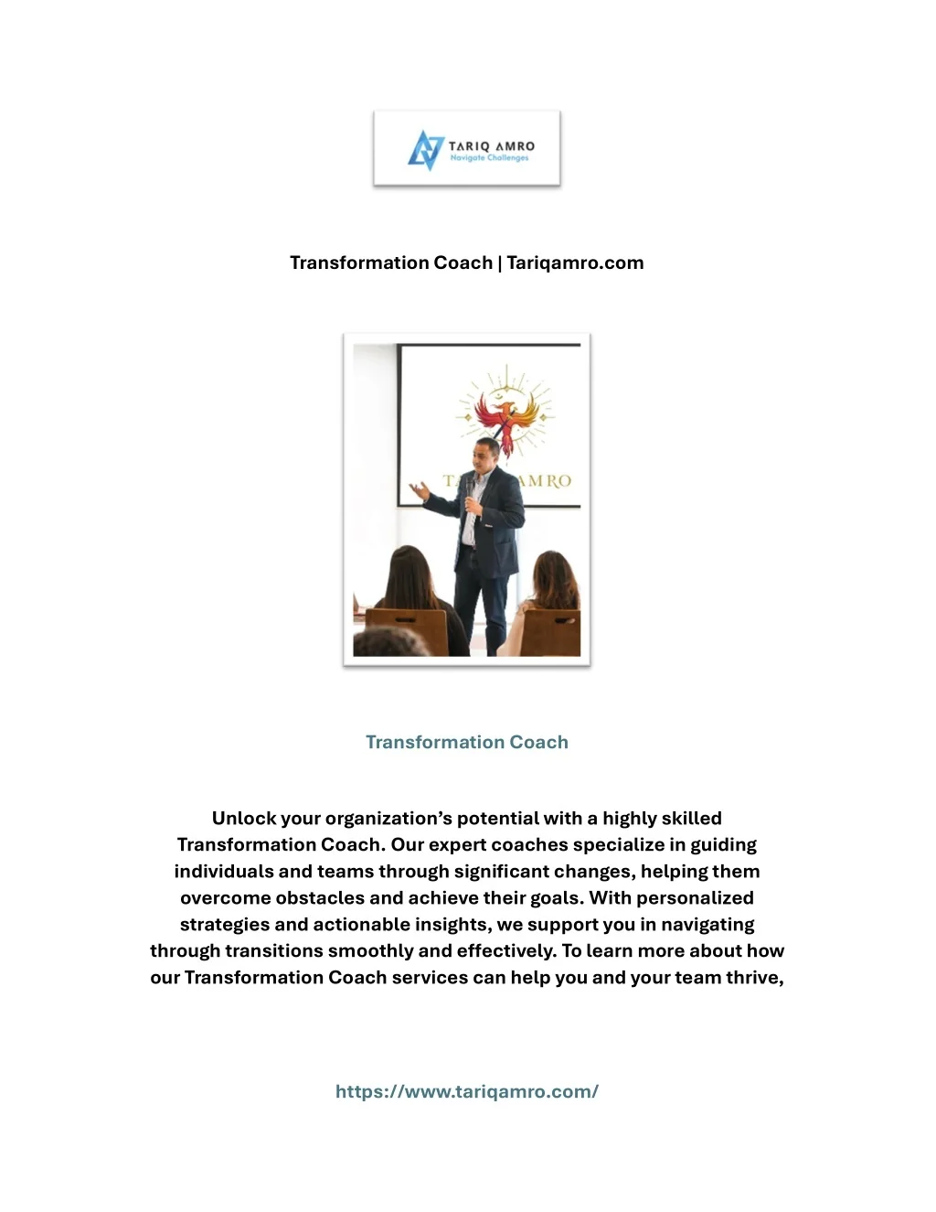 PPT - Transformation Coach | Tariqamro.com PowerPoint Presentation ...