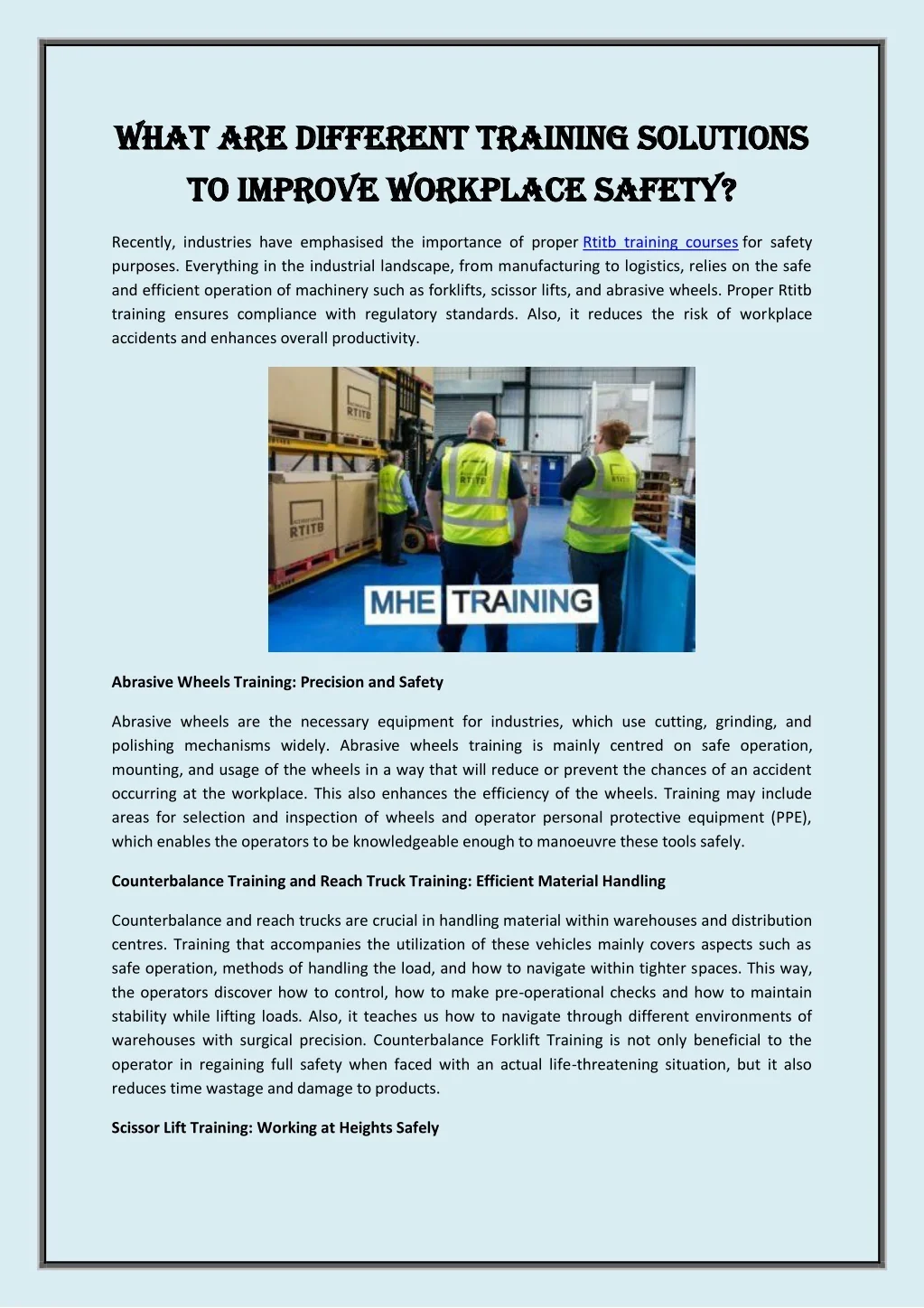 PPT - What are Different Training Solutions To Improve Workplace Safety ...