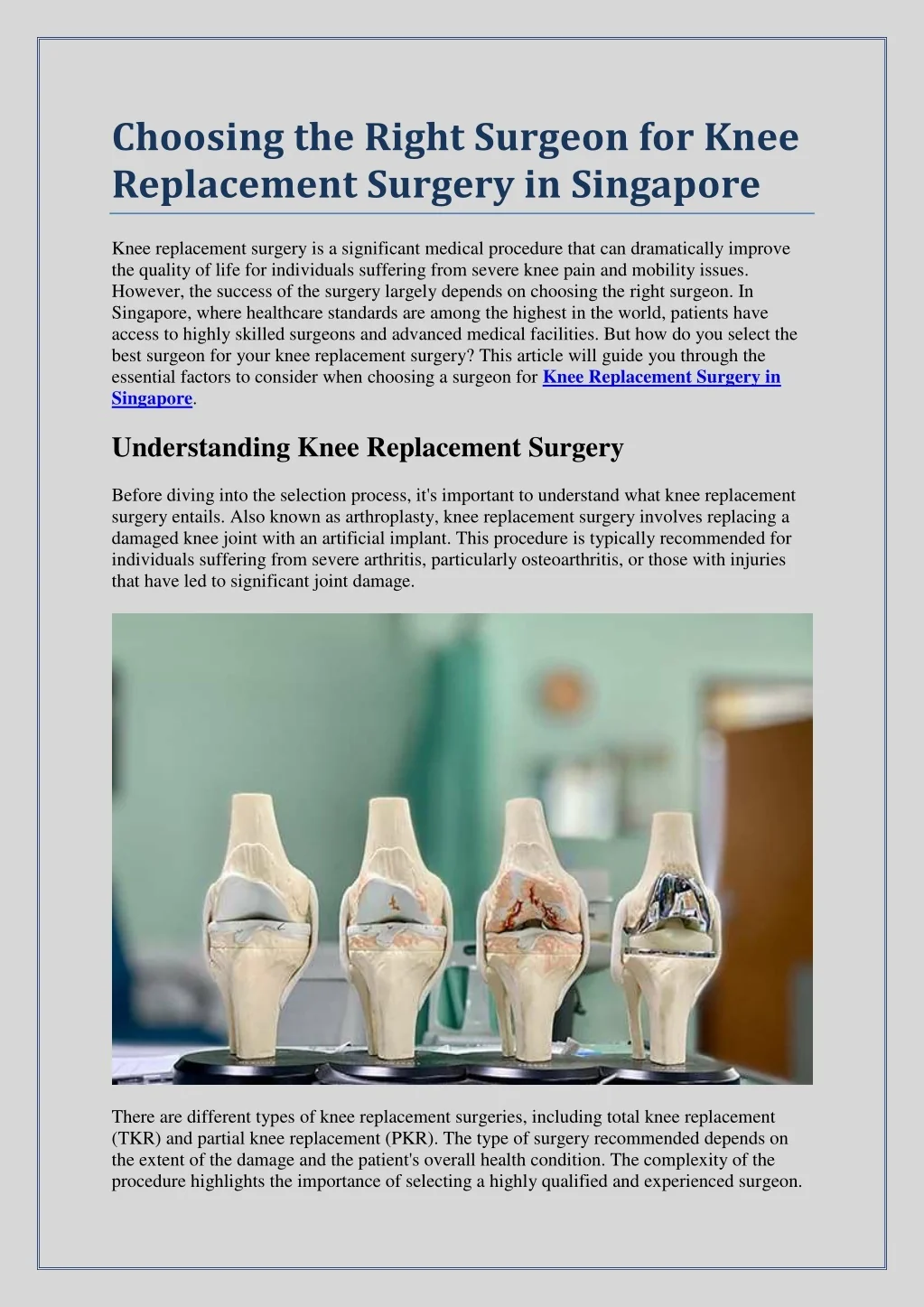 PPT - Choosing the Right Surgeon for Knee Replacement Surgery in ...