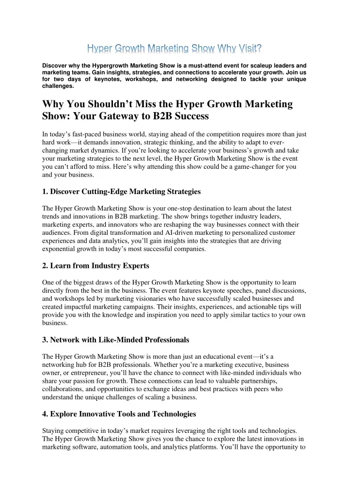 PPT - Hyper Growth Marketing Show Why Visit.docx PowerPoint ... PPT - Hyper Growth Marketing Show Why Visit.docx PowerPoint ...