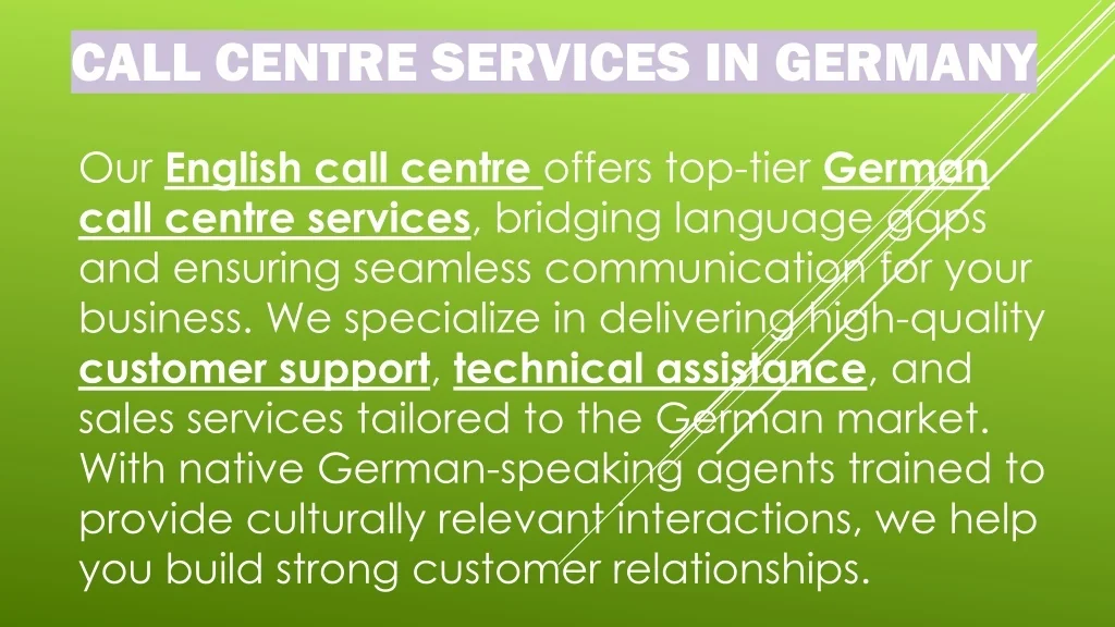 PPT - Call Centre services in Germany PowerPoint Presentation, free ...