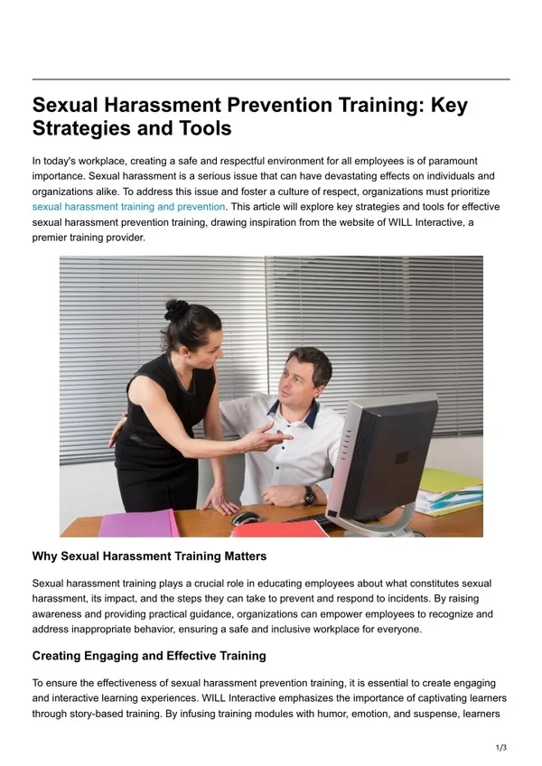 PPT - Sexual Harassment Prevention Training: Key Strategies and Tools ...
