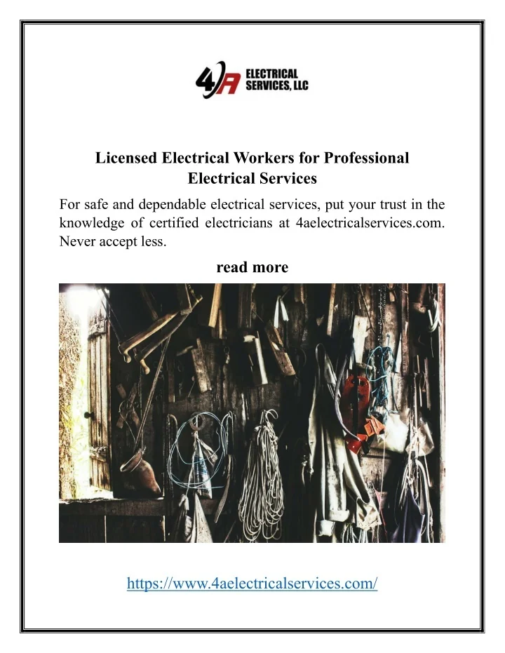 PPT - Licensed Electrical Workers for Professional Electrical Services ...