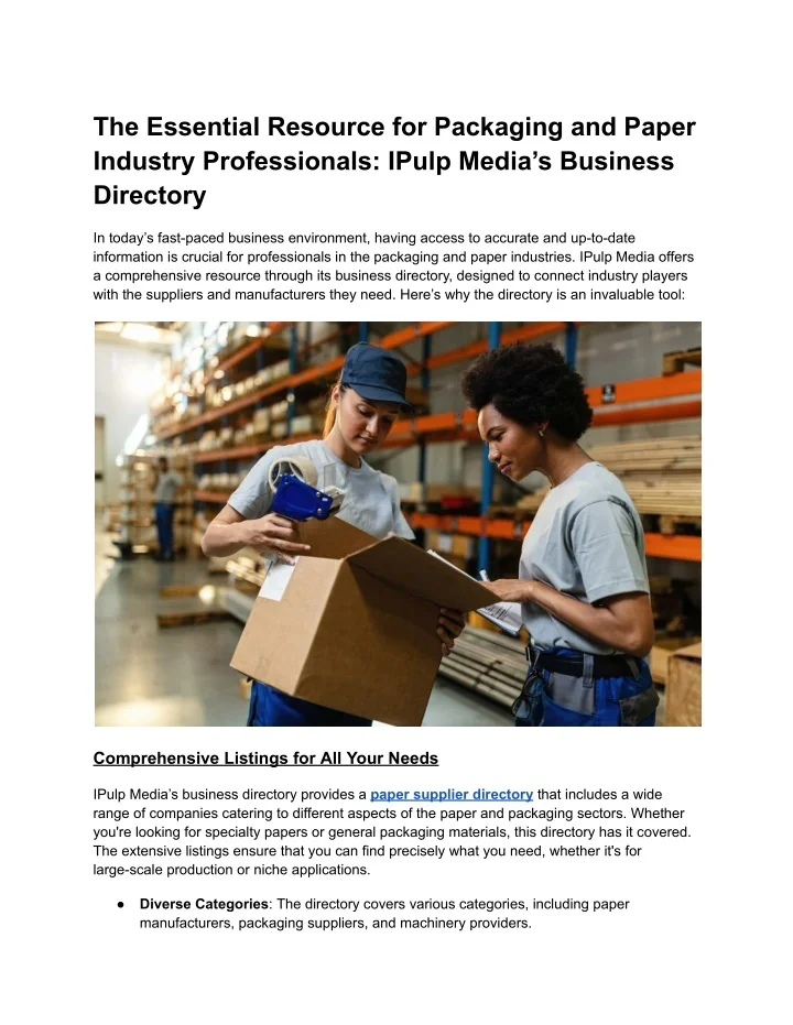 PPT - The Essential Resource for Packaging and Paper Industry ...