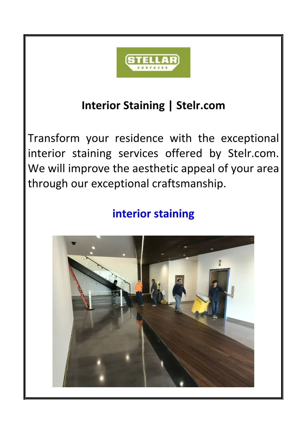 PPT - Interior Staining | Stelr.com PowerPoint Presentation, free ...