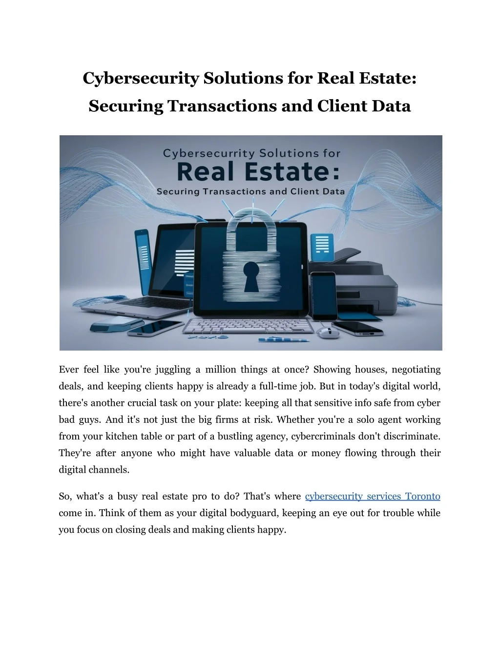 PPT - Cybersecurity Solutions for Real Estate: Securing Transactions ...