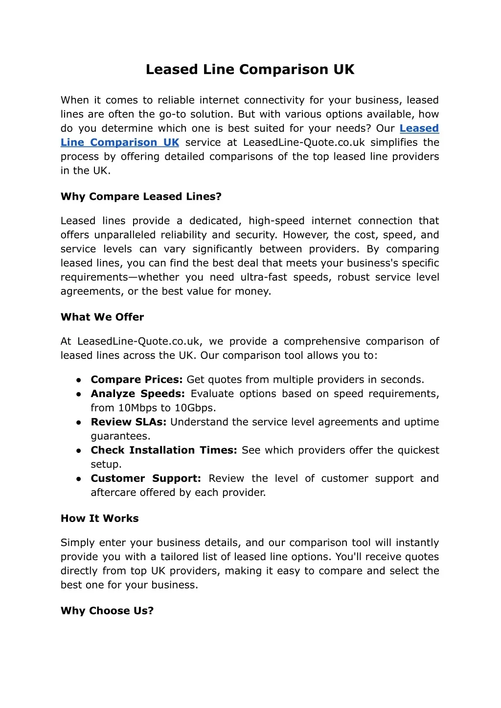 PPT - Leased Line Comparison UK PowerPoint Presentation, free download ...