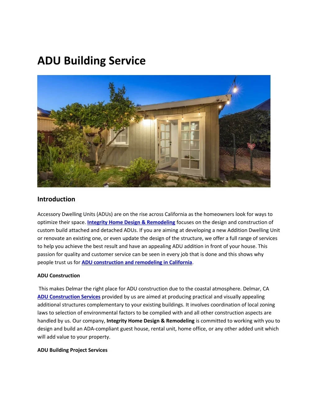 PPT - ADU Building Service PowerPoint Presentation, free download - ID ...