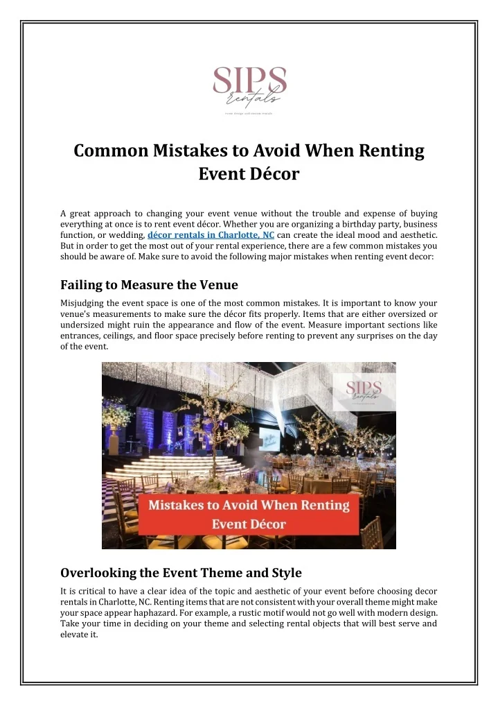 PPT - Common Mistakes to Avoid When Renting Event Décor PowerPoint Presentation - ID:13505355