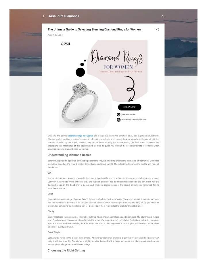 PPT - The Ultimate Guide to Selecting Stunning Diamond Rings for Women ...