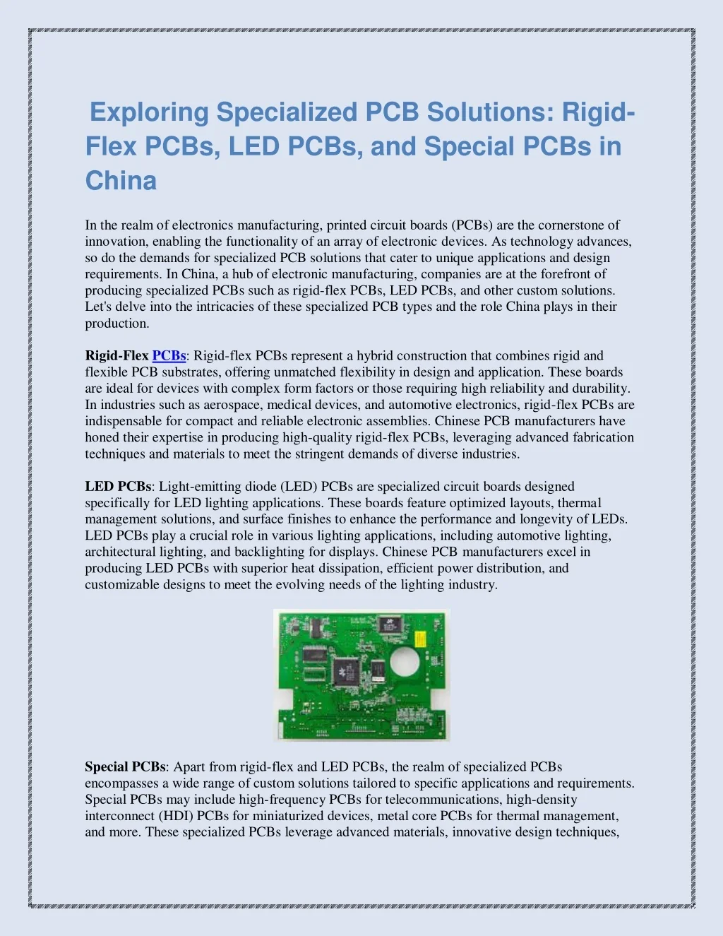 PPT - Exploring Specialized PCB Solutions Rigid-Flex PCBs, LED PCBs ...