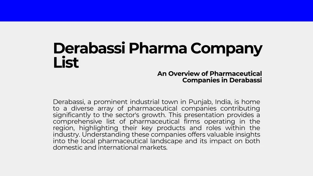 PPT - Derabassi Pharma Company List PowerPoint Presentation, free ...