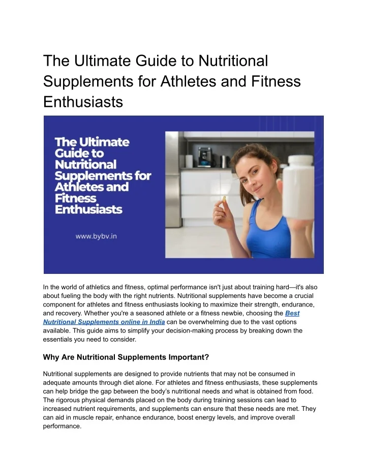 PPT - The Ultimate Guide to Nutritional Supplements for Athletes and ...