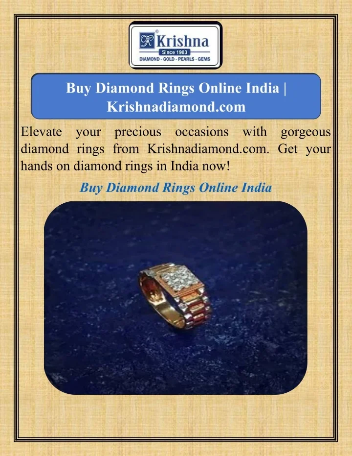 PPT - Buy Diamond Rings Online India Krishnadiamond.com PowerPoint ...