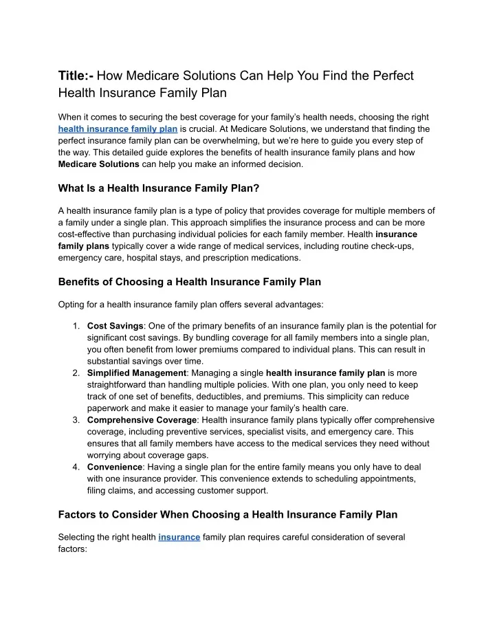 PPT - How Medicare Solutions Can Help You Find the Perfect Health ...