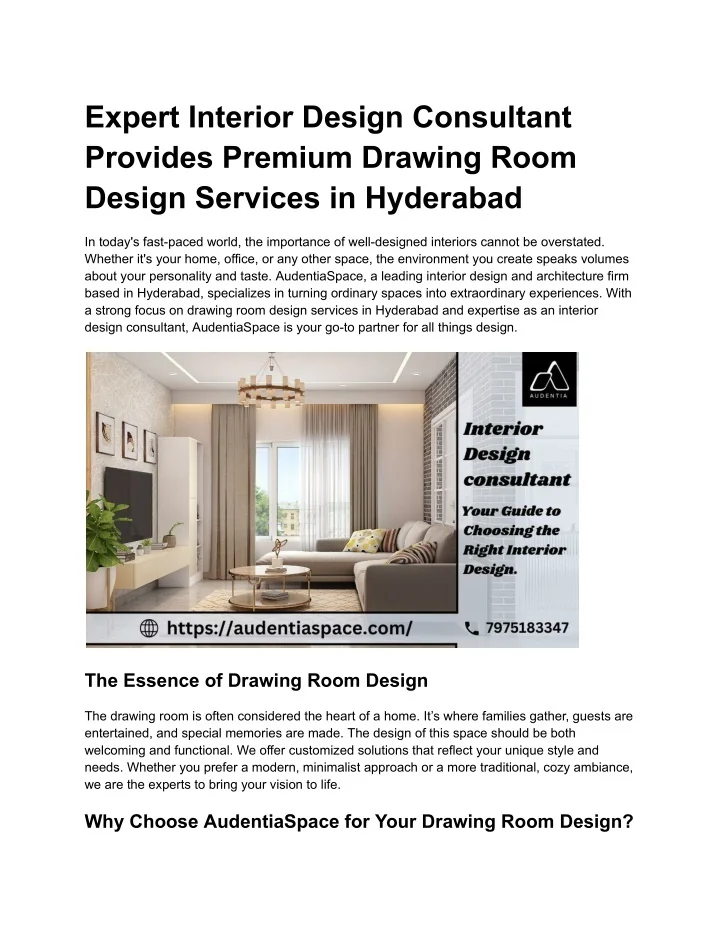 PPT - Expert Interior Design Consultant Provides Premium Drawing Room Design Services in ...