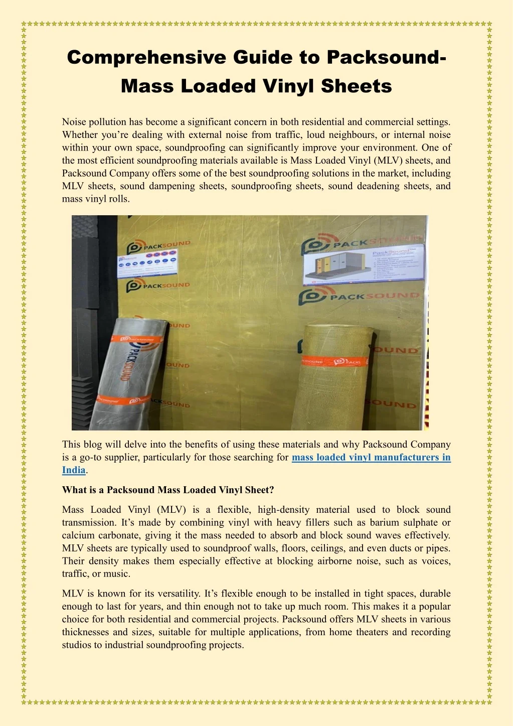 PPT - Comprehensive Guide to Packsound-Mass Loaded Vinyl Sheets ...