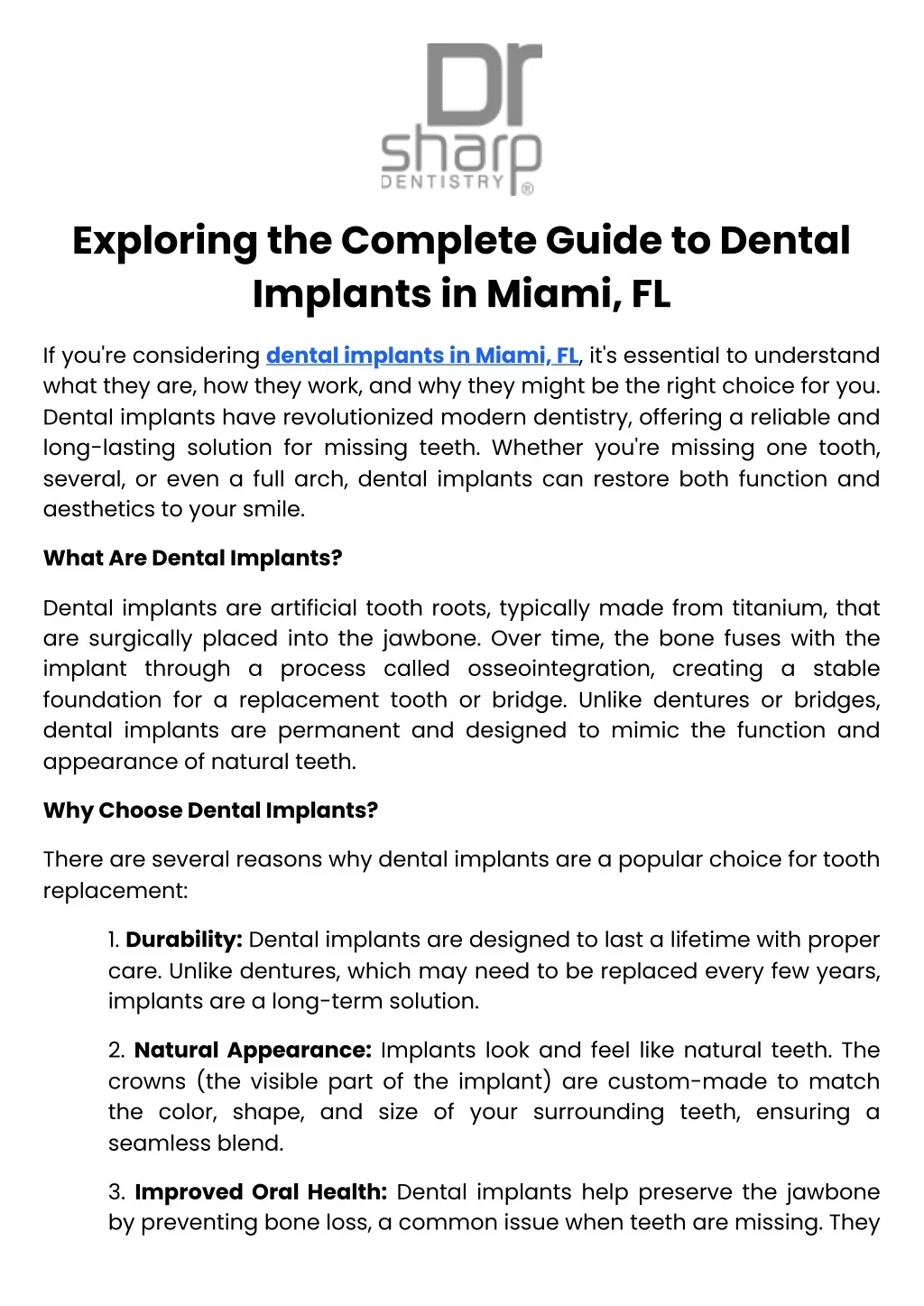PPT - Exploring the Complete Guide to Dental Implants in Miami, FL ...
