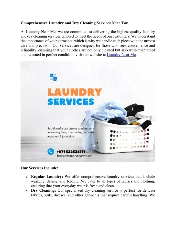 PPT - Comprehensive Laundry and Dry Cleaning Services Near You ...