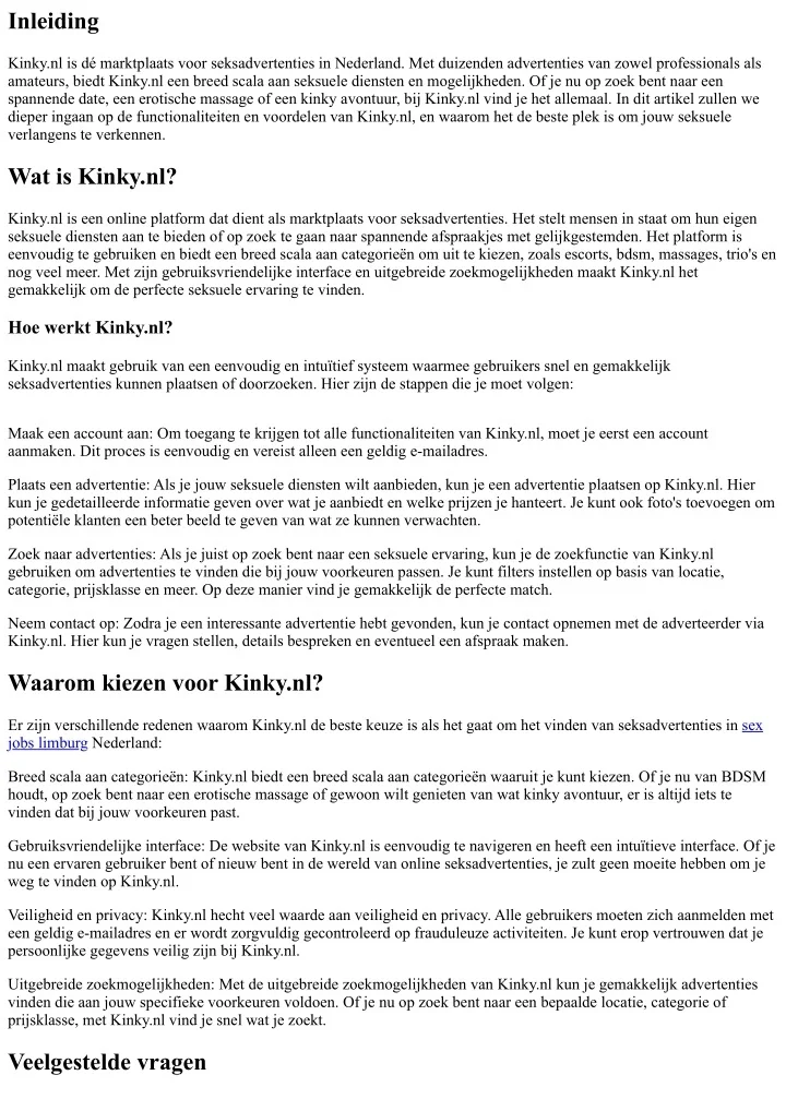 PPT - Kinky.nl: Dé Marktplaats voor Seksadvertenties PowerPoint Presentation - ID:13514406