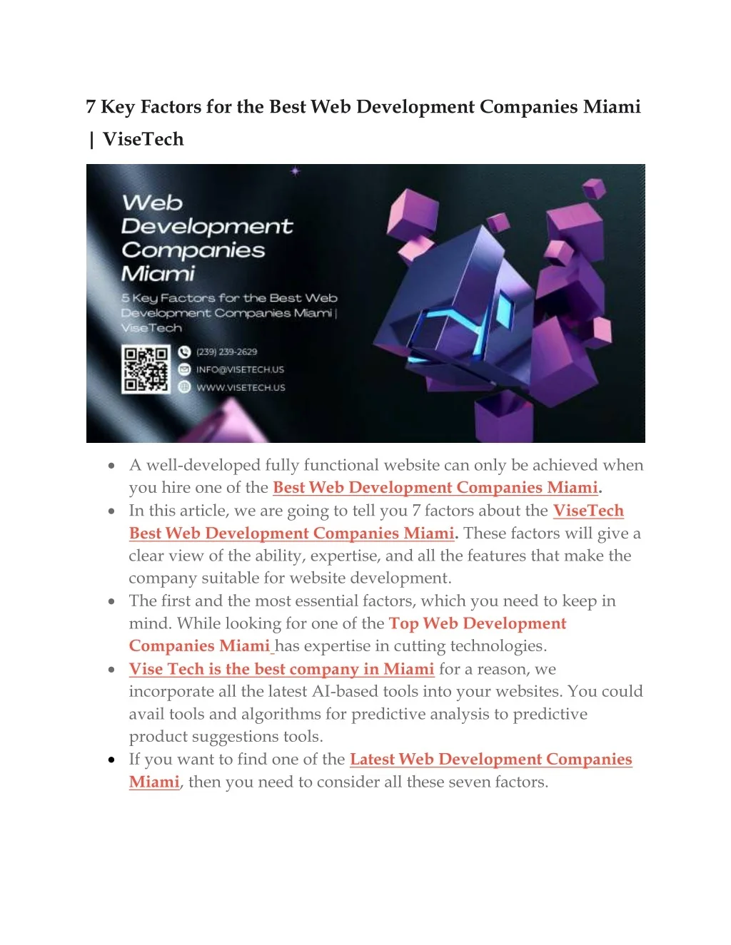PPT - 7 Key Factors for the Best Web Development Companies Miami ...