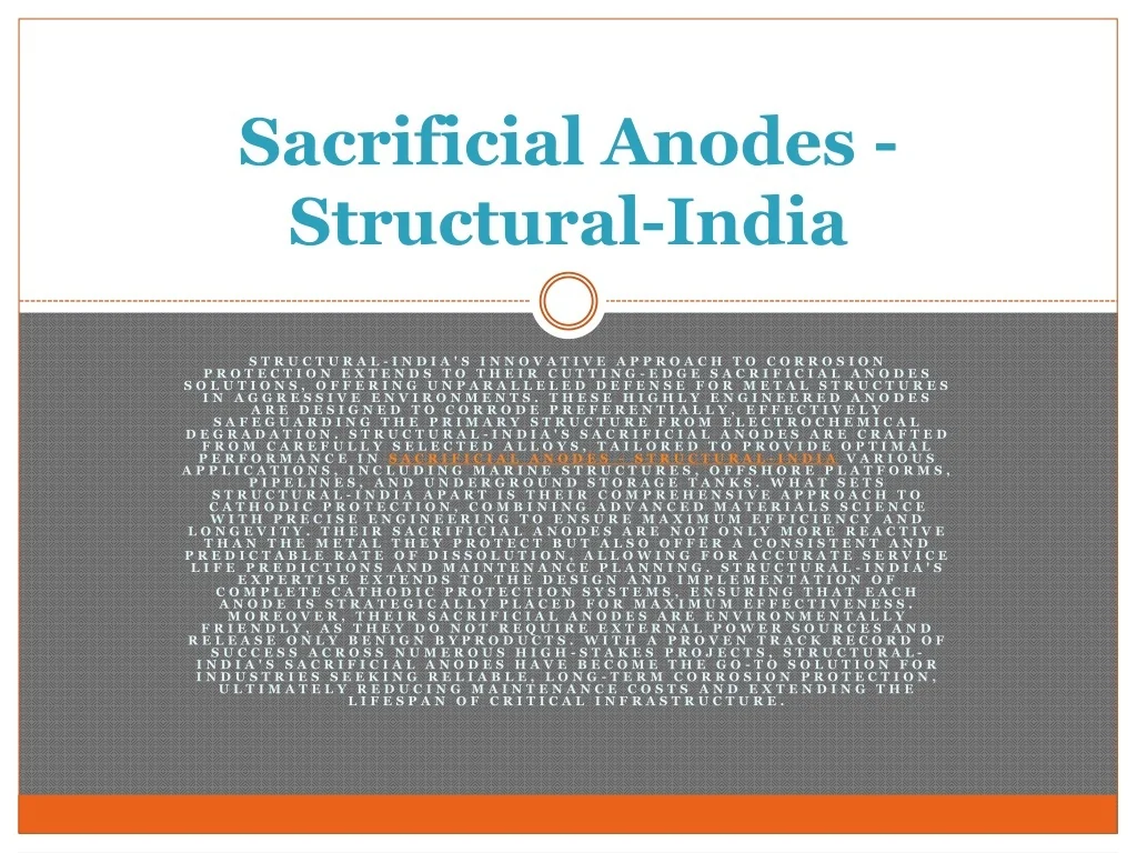 PPT - Sacrificial Anodes India - Structural-India PowerPoint Presentation - ID:13516935