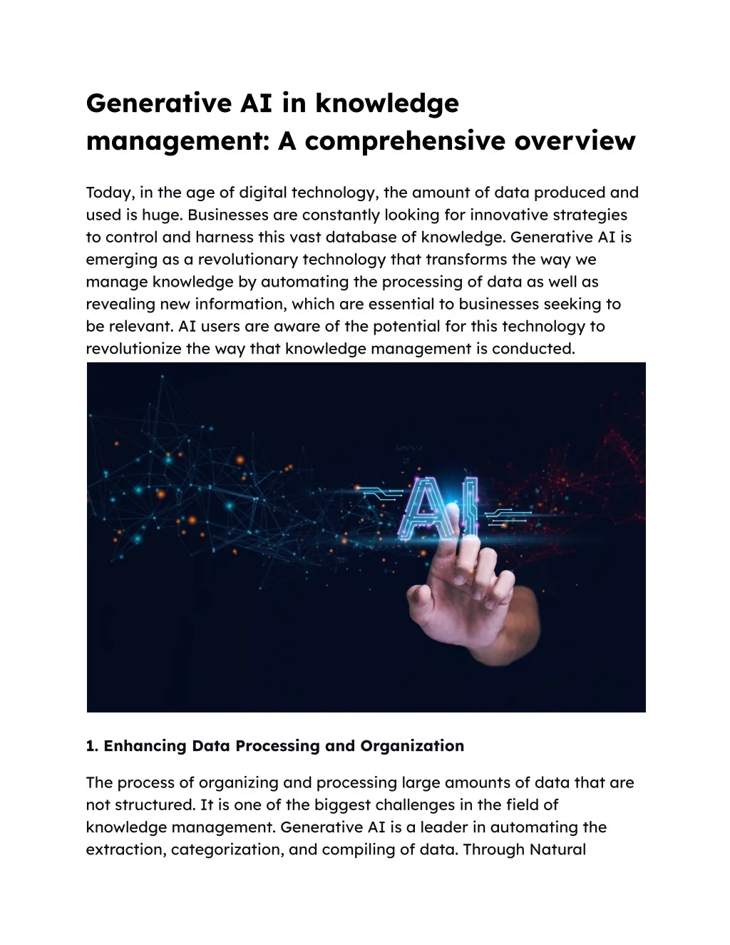 PPT - Generative AI in knowledge management_ A comprehensive overview ...