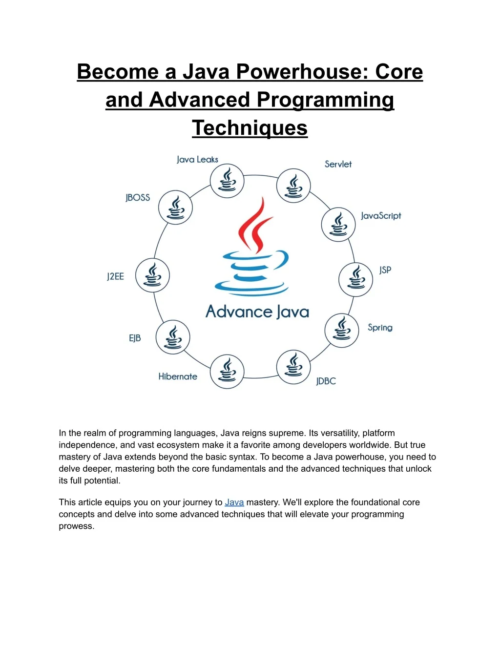 PPT - Become a Java Powerhouse_ Core and Advanced Programming Techniques PowerPoint Presentation ...