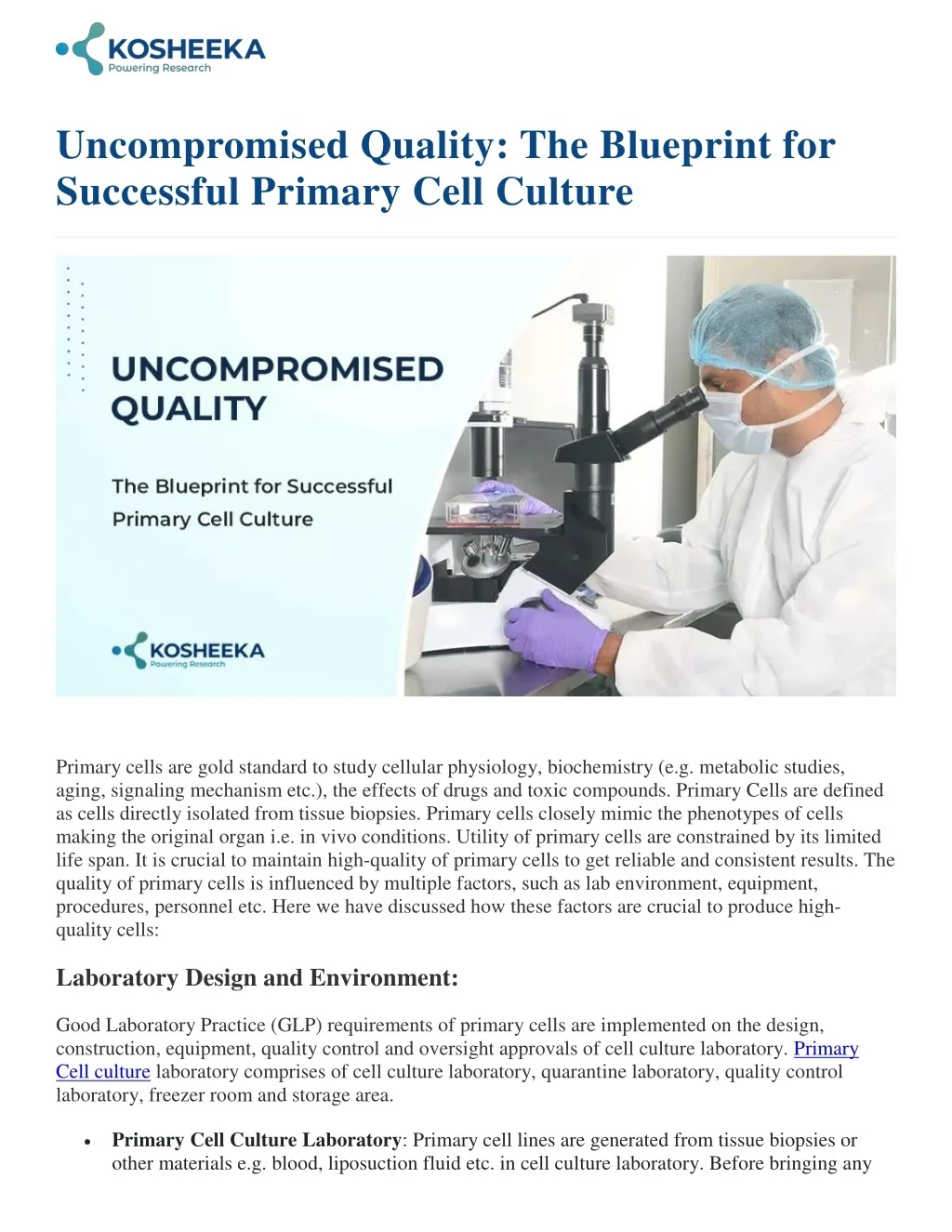 PPT - Uncompromised Quality: The Blueprint for Successful Primary Cell ...