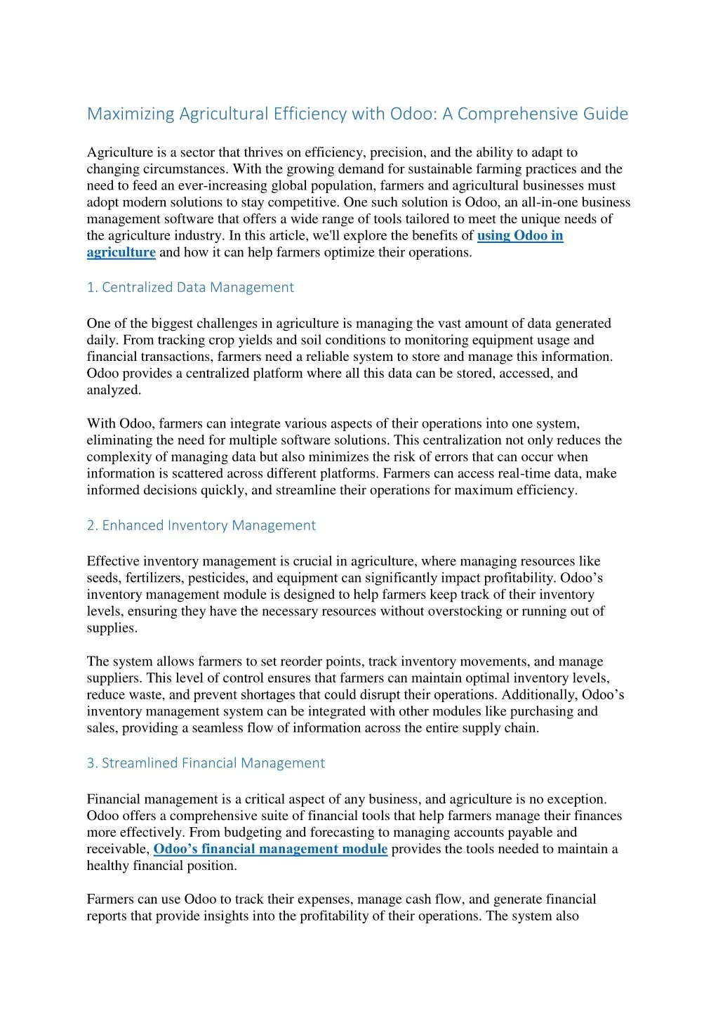 PPT - Maximizing Agricultural Efficiency with Odoo A Comprehensive ...
