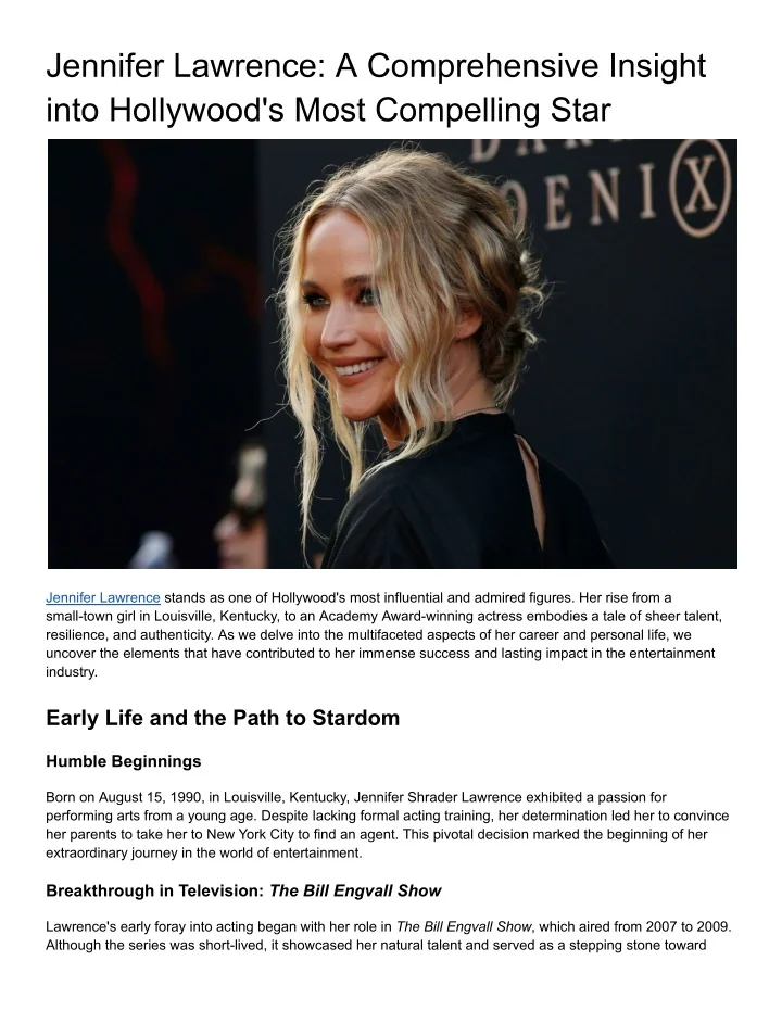PPT - Jennifer Lawrence_ A Comprehensive Insight into Hollywood's Most ...