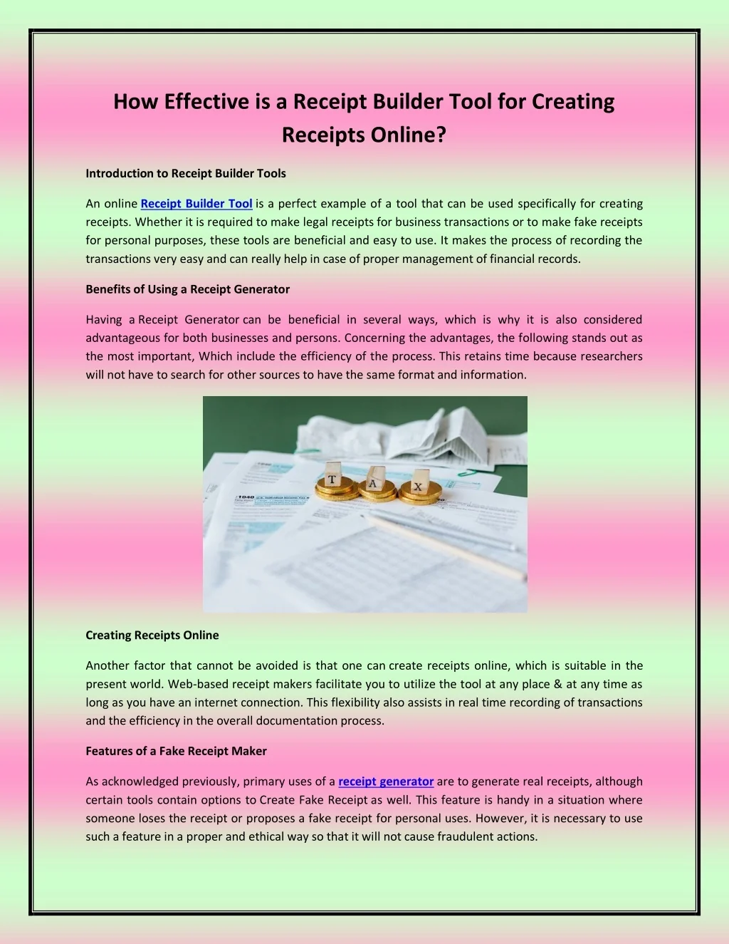 PPT - How Effective is a Receipt Builder Tool for Creating Receipts ...