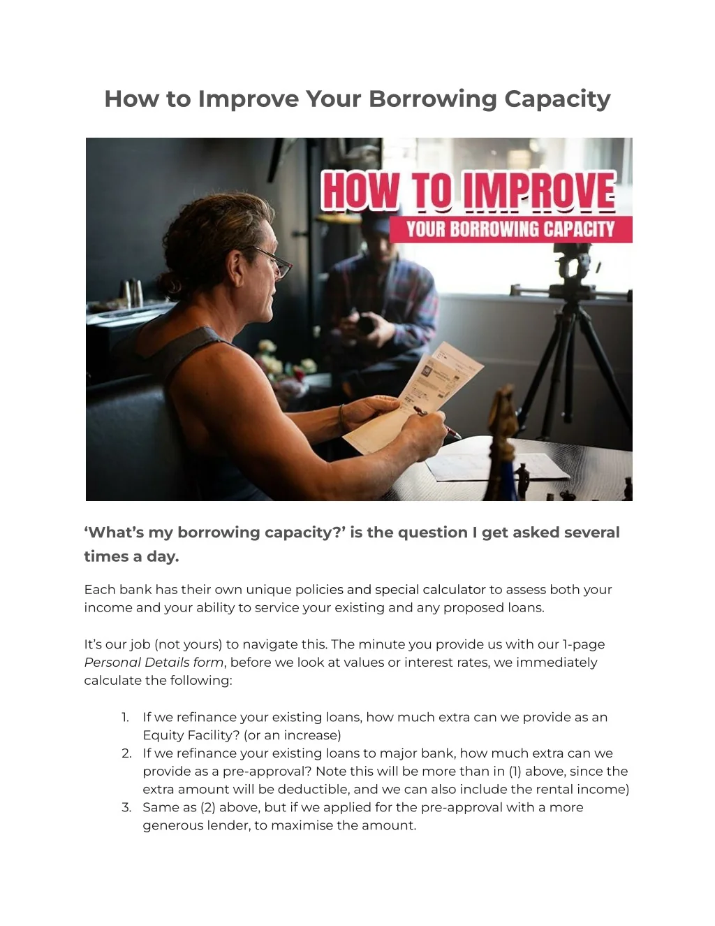 PPT - How to Improve Your Borrowing Capacity PowerPoint Presentation ...