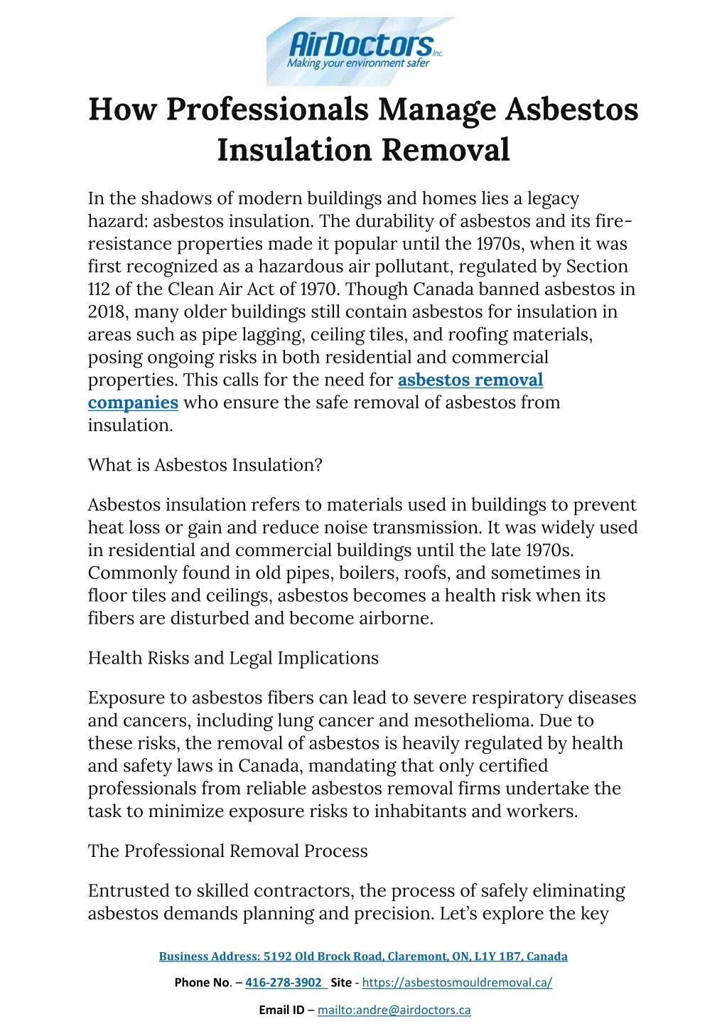 PPT - How Professionals Manage Asbestos Insulation Removal PowerPoint ...