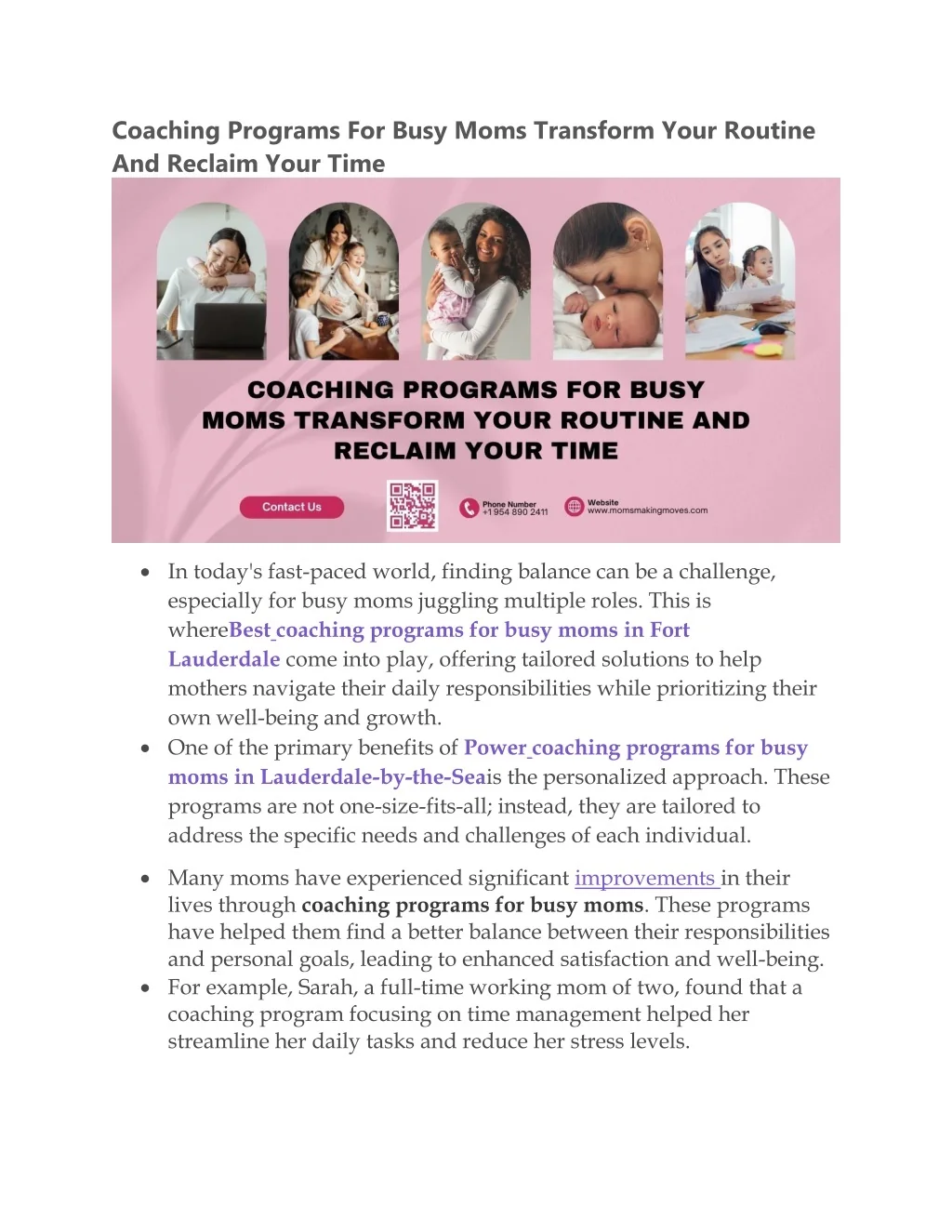 PPT - Coaching Programs For Busy Moms Transform Your Routine And Reclaim Your Time PowerPoint ...