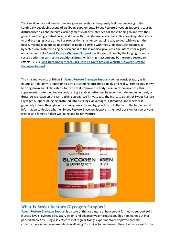 PPT - Sweet Restore Glycogen Support Benefits & Its Price! Buy Now ...